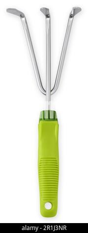 Hand spud rake with plastic green grip, weeding and turning soil ...