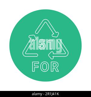 Organic recycling FOR 51 line icon. Consumption code. Editable stroke ...