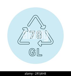 Glass recycling code GL 78 line icon. Consumption code. Editable stroke ...
