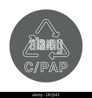 Composites recycling C/PAP 84 line icon. Consumption code. Editable ...