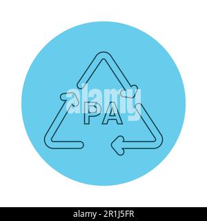 Plastic recycling code PA line icon. Consumption code resin, polyamide. Editable stroke Stock ...