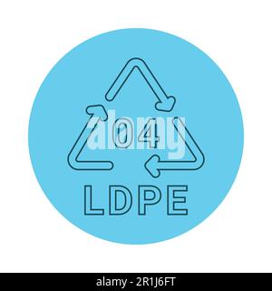 Plastic recycling code LDPE 04 line icon. Consumption code. Editable ...