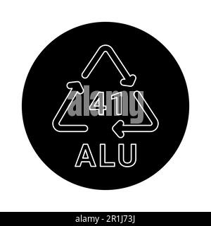 Aluminium recycling symbol ALU 41, metals recycling code ALU 41, vector ...