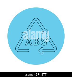 Plastic recycling code ABS line icon. Consumption codes for plastic ...