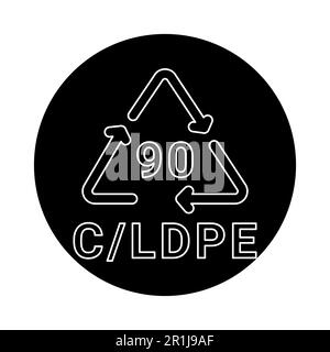 Composites recycling symbol C/LDPE 90, Plastic recycling code C/LDPE 90 ...