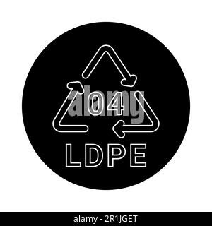 Plastic recycling code LDPE 04 line icon. Consumption code. Editable stroke Stock Vector Image ...