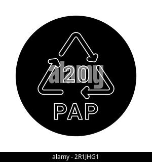 Paper recycling symbol PAP 20 cardboard, vector illustration Stock ...