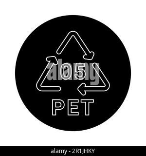 Plastic recycling code PET 05 line icon. Consumption code. Editable stroke Stock Vector Image ...