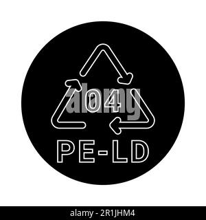Plastic recycling code PE-LD 04 line icon. Consumption code. Editable stroke Stock Vector Image ...