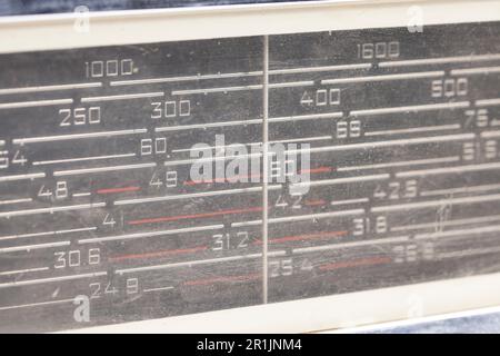 Old time radio selector close up Stock Photo - Alamy