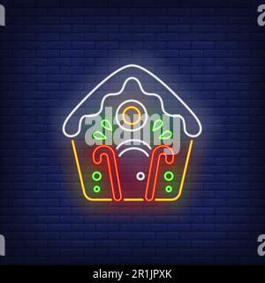 Gingerbread house neon sign Stock Vector Image & Art - Alamy