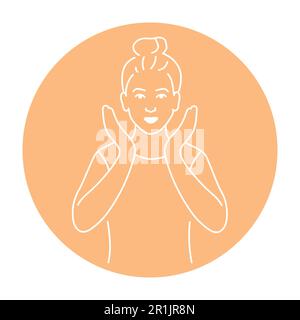 Joyful girl laughs color line illustration Stock Vector Image & Art - Alamy