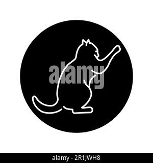 Evil cat fights color line icon. Pictogram for web page Stock Vector ...