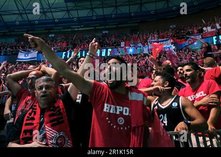 Hapoel fans cheer before the final of the Champions League Final Four ...