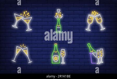 Christmas toast neon sign set Stock Vector Image & Art - Alamy