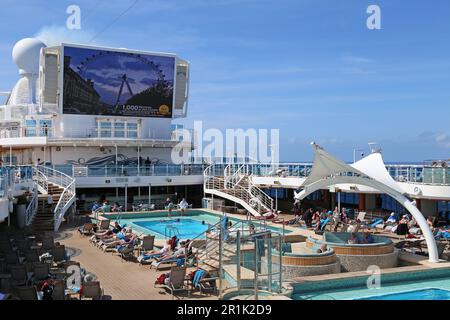 Topdeck Pools, Enchanted Princess, Princess Cruises, Mediterranean Sea ...