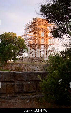 Greece, Island of Rhodes: three columns of the former Apollo Temple on ...
