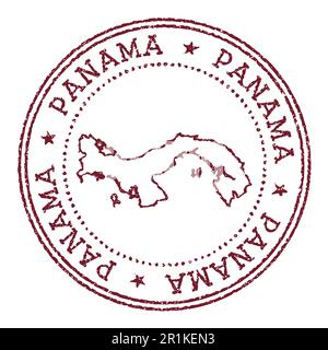 Panama stamp. Travel red rubber stamp with the map of the country ...