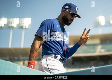 San Diego Padres' Jason Heyward, center, is interviewed by Mariluz Cook ...