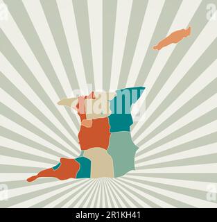 Trinidad and Tobago poster. Map of the country with colorful regions ...