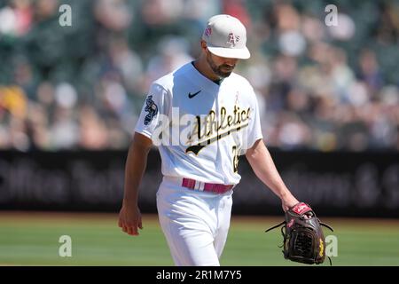 Oakland Athletics pitcher Austin Pruitt during a baseball game against ...