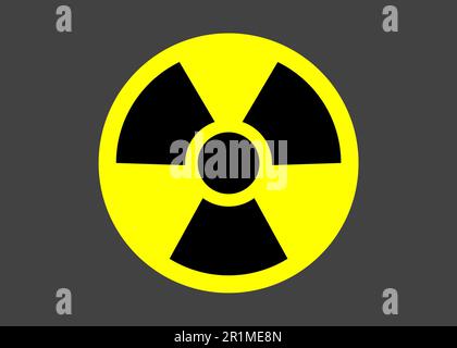 Radioactive sign on grey background. Hazard symbol Stock Photo - Alamy