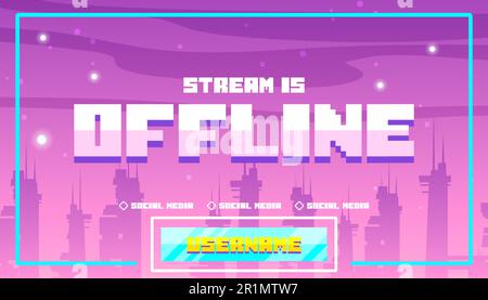 Offline stream cartoon wallpaper banner design for gamer with computer ...