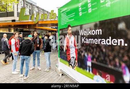 ROTTERDAM - Feyenoord fans arrive at Stadhuisplein. The Rotterdam ...