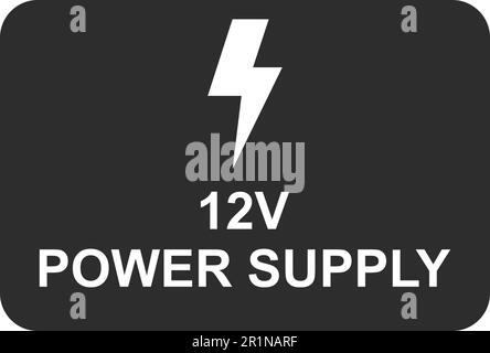 12 volt power supply icon vector illustration design template Stock ...
