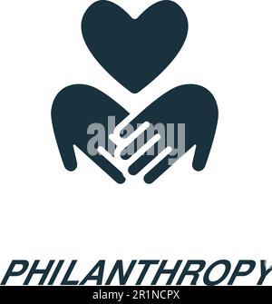 Charitable foundation icon. Monochrome simple sign from donation ...