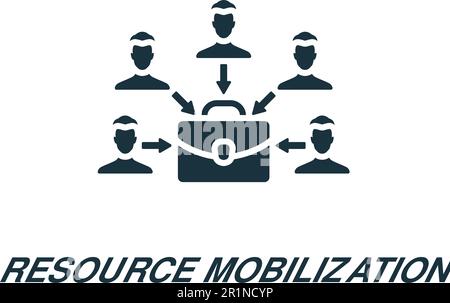 Resource mobilization outline icon. Monochrome simple sign from charity ...