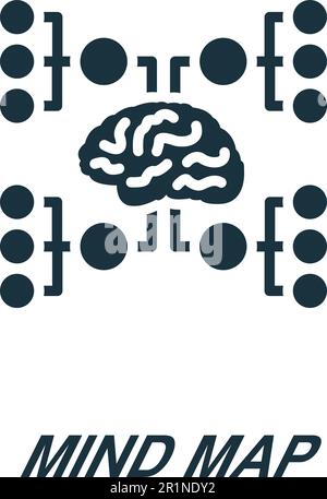 Mind map icon. Monochrome simple sign from productivity collection ...