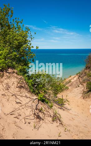 Munising, Michigan. Chapel Rock in the Pictured Rocks National ...