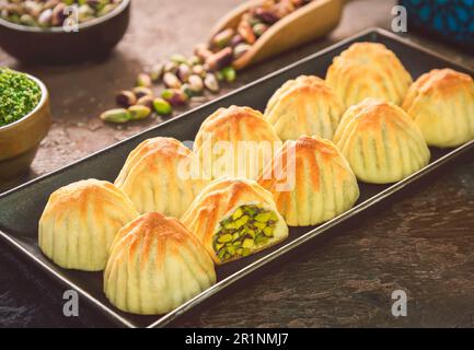Traditional Syrian cookies stuffed with pistachio nuts isolated on ...