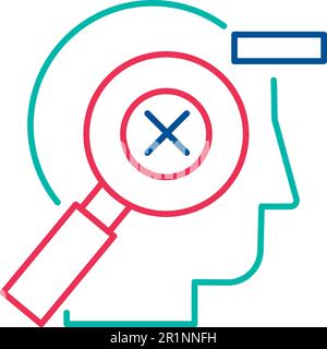 Mistakes correction, error management linear vector pictogram. Failure ...