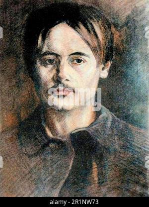 The french writer ALFRED JARRY ( 1873 - 1907 ) portrayed in 1897 by the ...