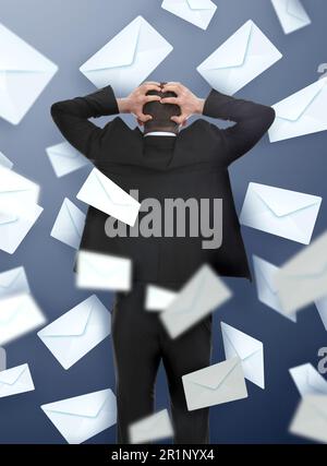 confused person on labyrinth background Stock Photo - Alamy