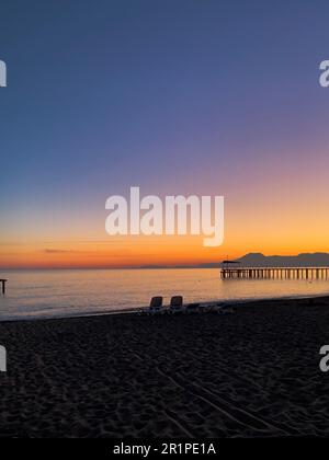 Sunset at Lara Beach, Lara, Antalya, Turkey Stock Photo - Alamy