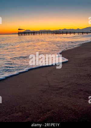 Sunset at Lara Beach, Lara, Antalya, Turkey Stock Photo - Alamy
