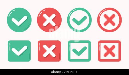 Set of approved and rejected badges icon in a flat design Stock Vector Image & Art - Alamy