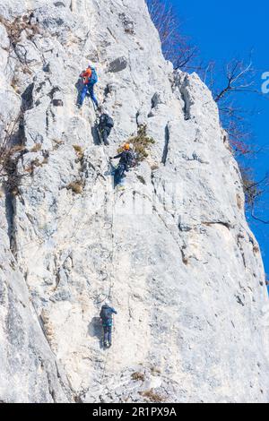 Naturpark Hohe Wand: mountain Hohe Wand, climber at via ferrata "ÖTK ...