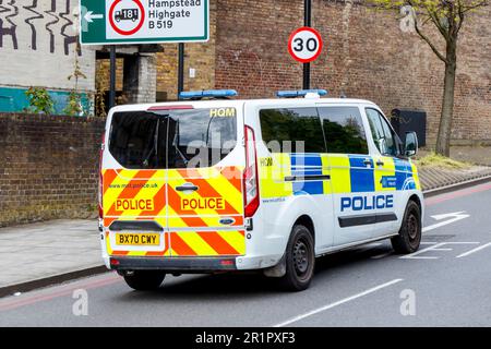 A Metropolitan Police van attending an incident, North London, UK Stock ...