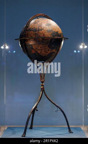 Nuremberg, Germany. 15th May, 2023. The "Behaim globe" from 1492 is ...