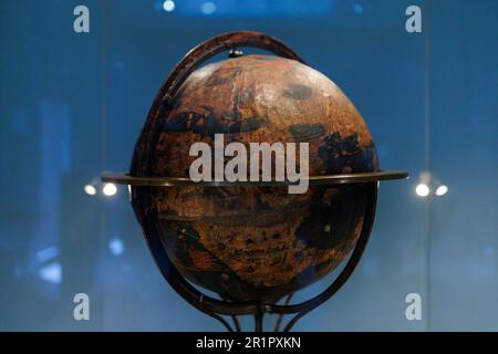 Nuremberg, Germany. 15th May, 2023. The "Behaim globe" from 1492 is ...
