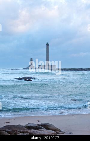 Gatteville lighthouse during storm in winter, Normandy Stock Photo - Alamy