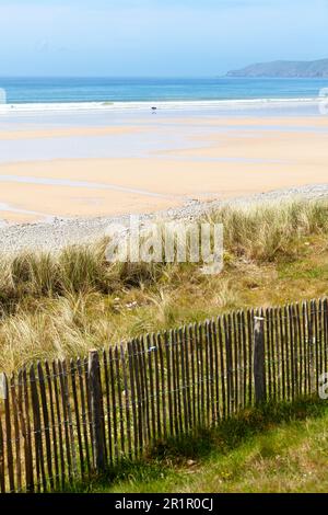 fence on Normandy beach Stock Photo - Alamy