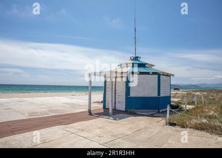 Italy, Sardinia, beach, Cagliari, empty, watchtower Stock Photo - Alamy