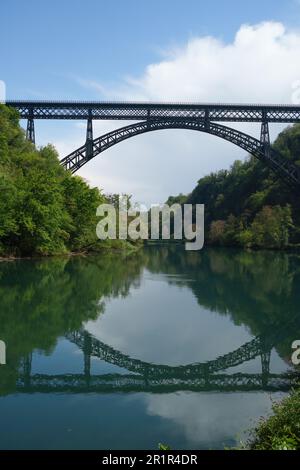 Iron bridge over Adda river at Paderno, Lombardy, Italy Stock Photo - Alamy