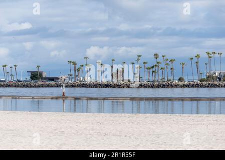 View from the Mission Bay Channel Jetty. San Diego, California, USA ...