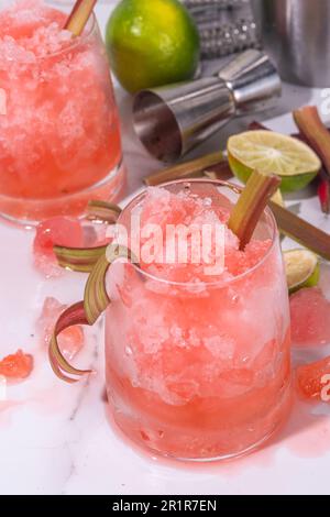 Refreshing summer rhubarb sour fizz cocktail, frozen fizz cocktail ...